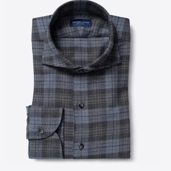 Proper Cloth | Shirts | Proper Cloth Mens Satoyama Charcoal And Slate ...